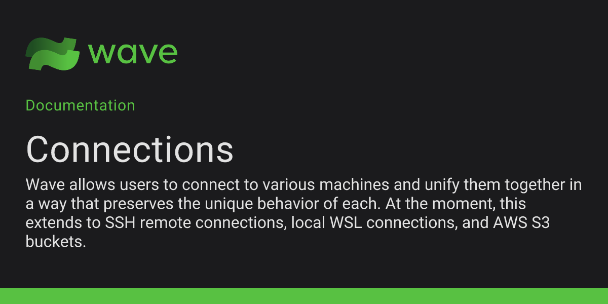 Connections | Wave Terminal Documentation