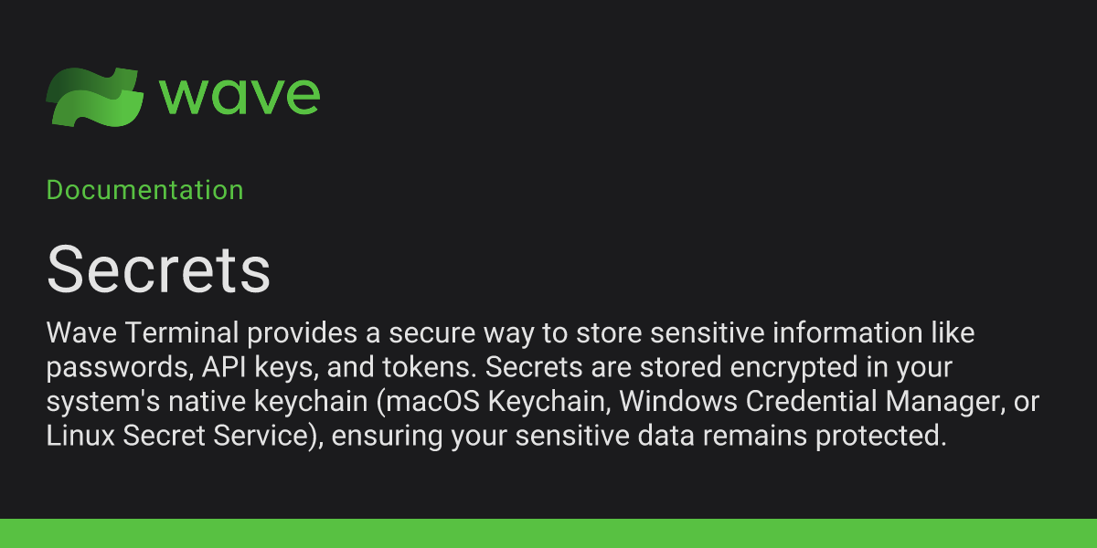 Secrets | Wave Terminal Documentation