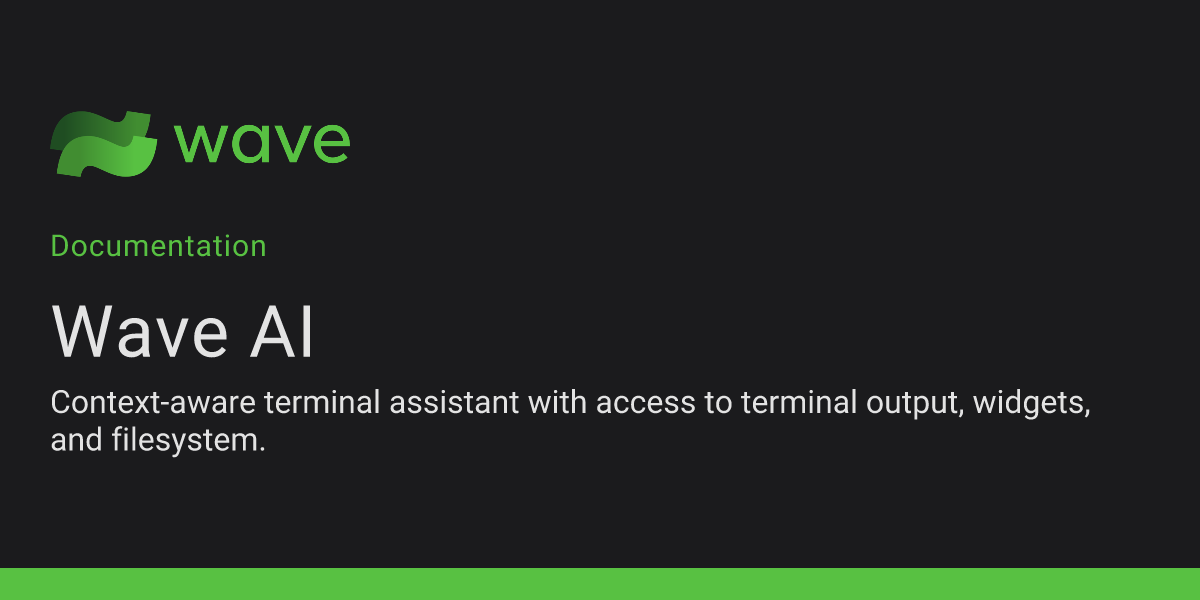 Wave AI | Wave Terminal Documentation