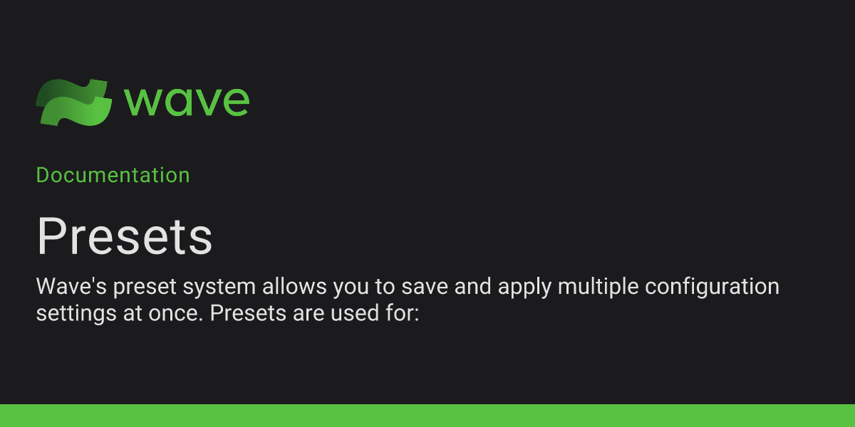 Presets | Wave Terminal Documentation